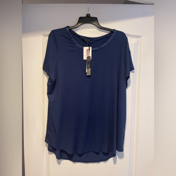 T Tahari | Tops | Tahari Woman Navy Blue Top | Poshmark